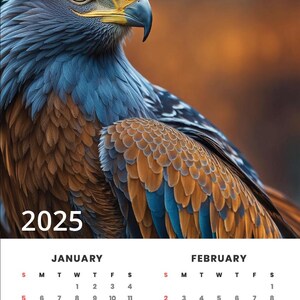 Printable 2025 Birds Calendar A3, A4, A5 - Etsy