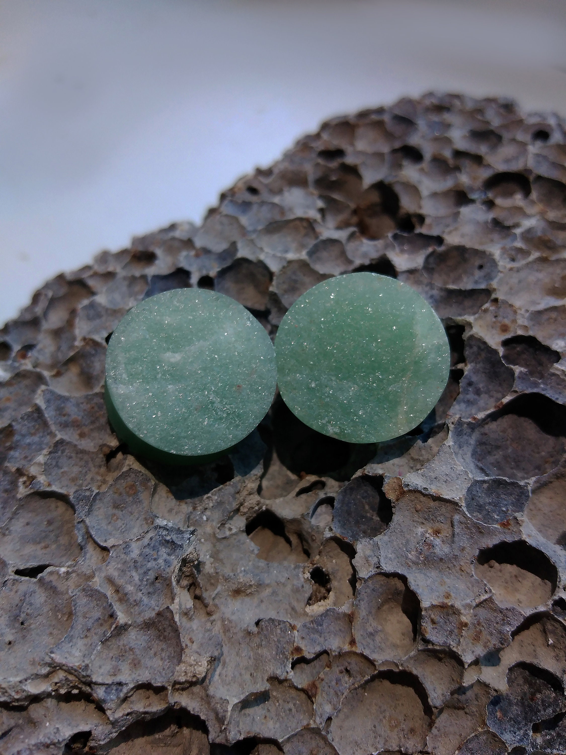 Double-sided Amazonite Stone Plugs. Double Flared Plugs. | Etsy