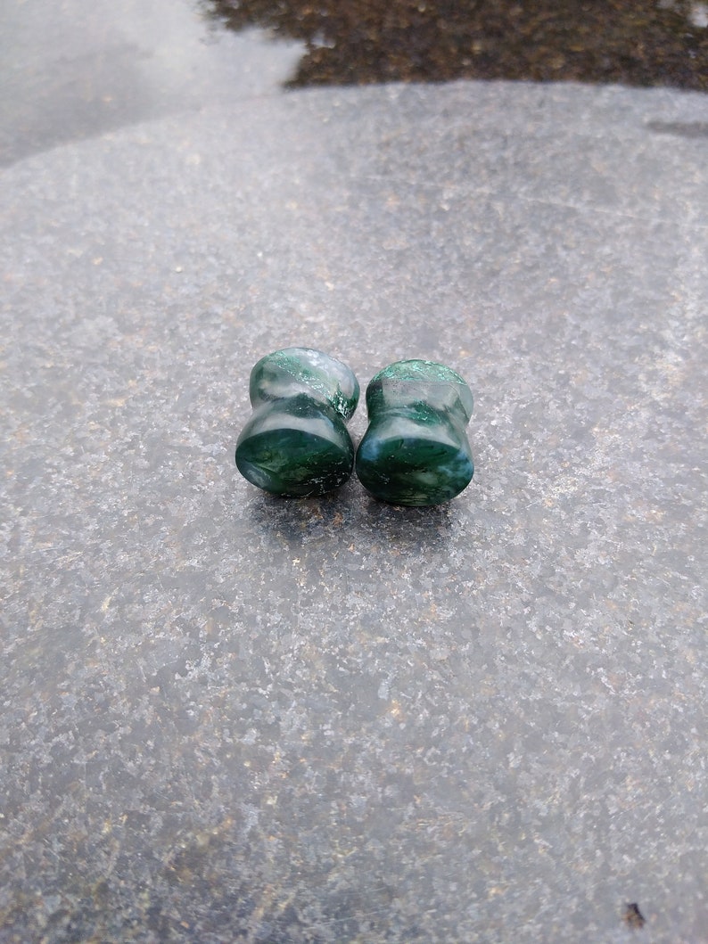 Moss Agate Ear Plugs. Crystal Plugs. Stone Plugs. Custom - Etsy