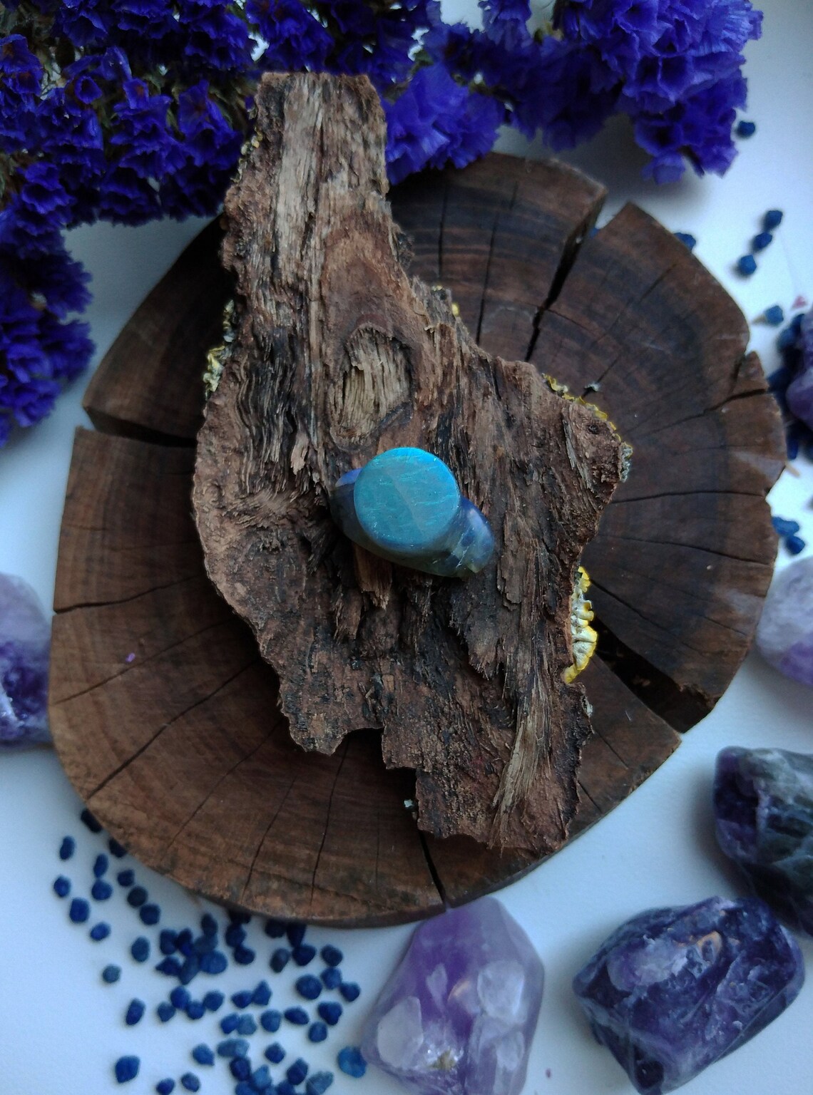 Round Labradorite Labret Plug 12 Mm Lip Plug for Stretched | Etsy