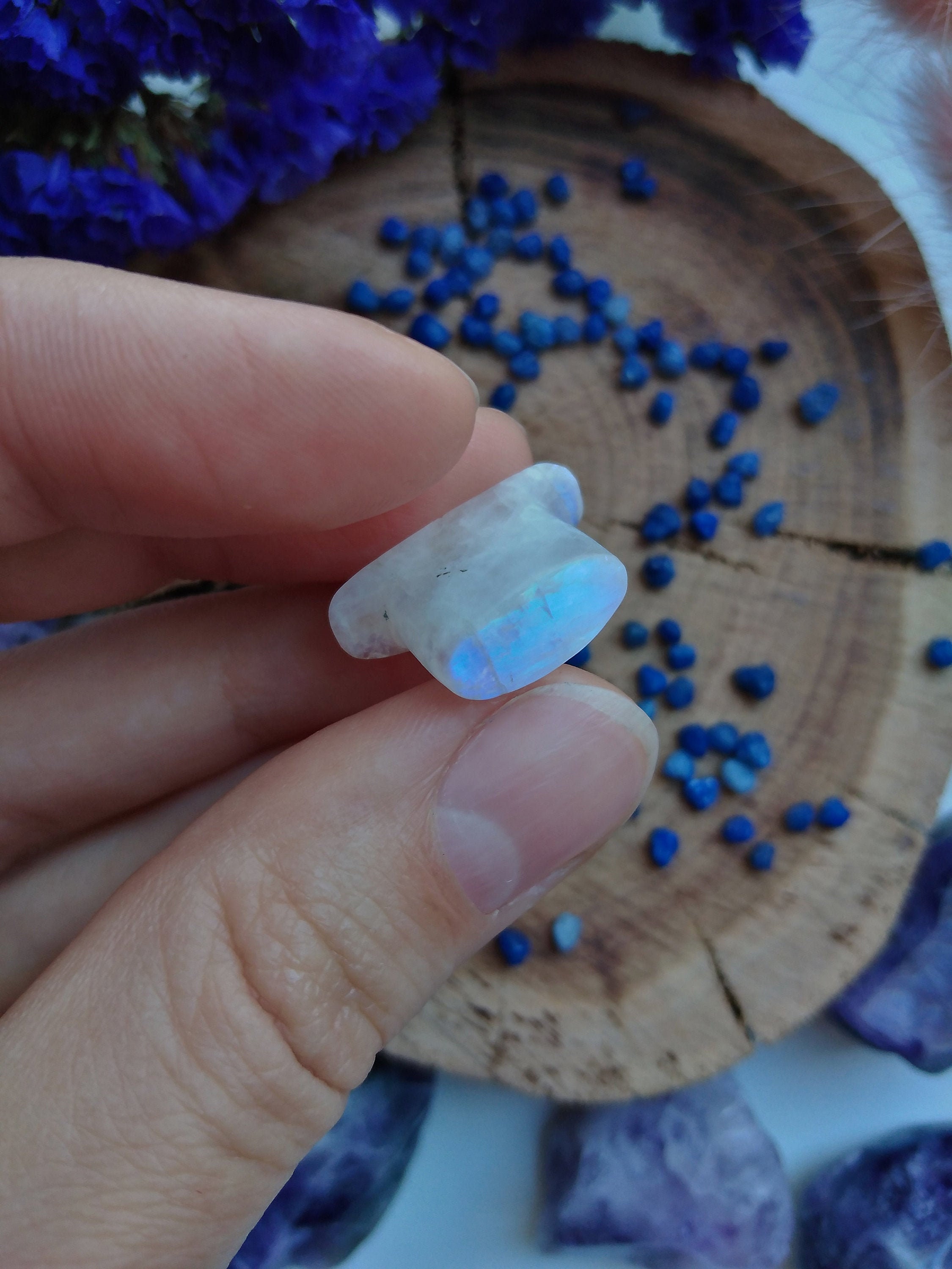 Oval moonstone labret plug. Lip plug. For Stretched Lip. Plug | Etsy