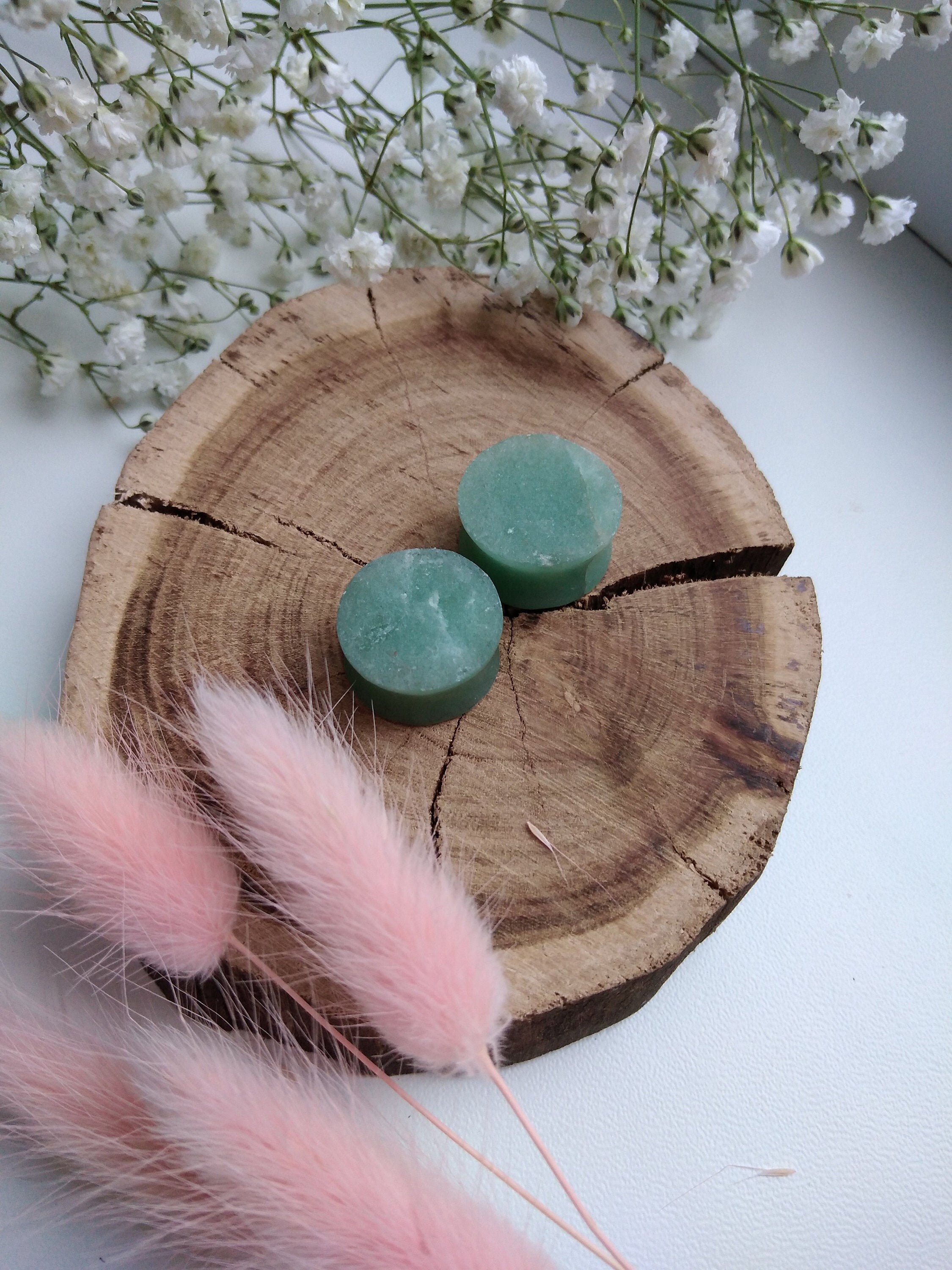 Double-sided Amazonite Stone Plugs. Double Flared Plugs. | Etsy