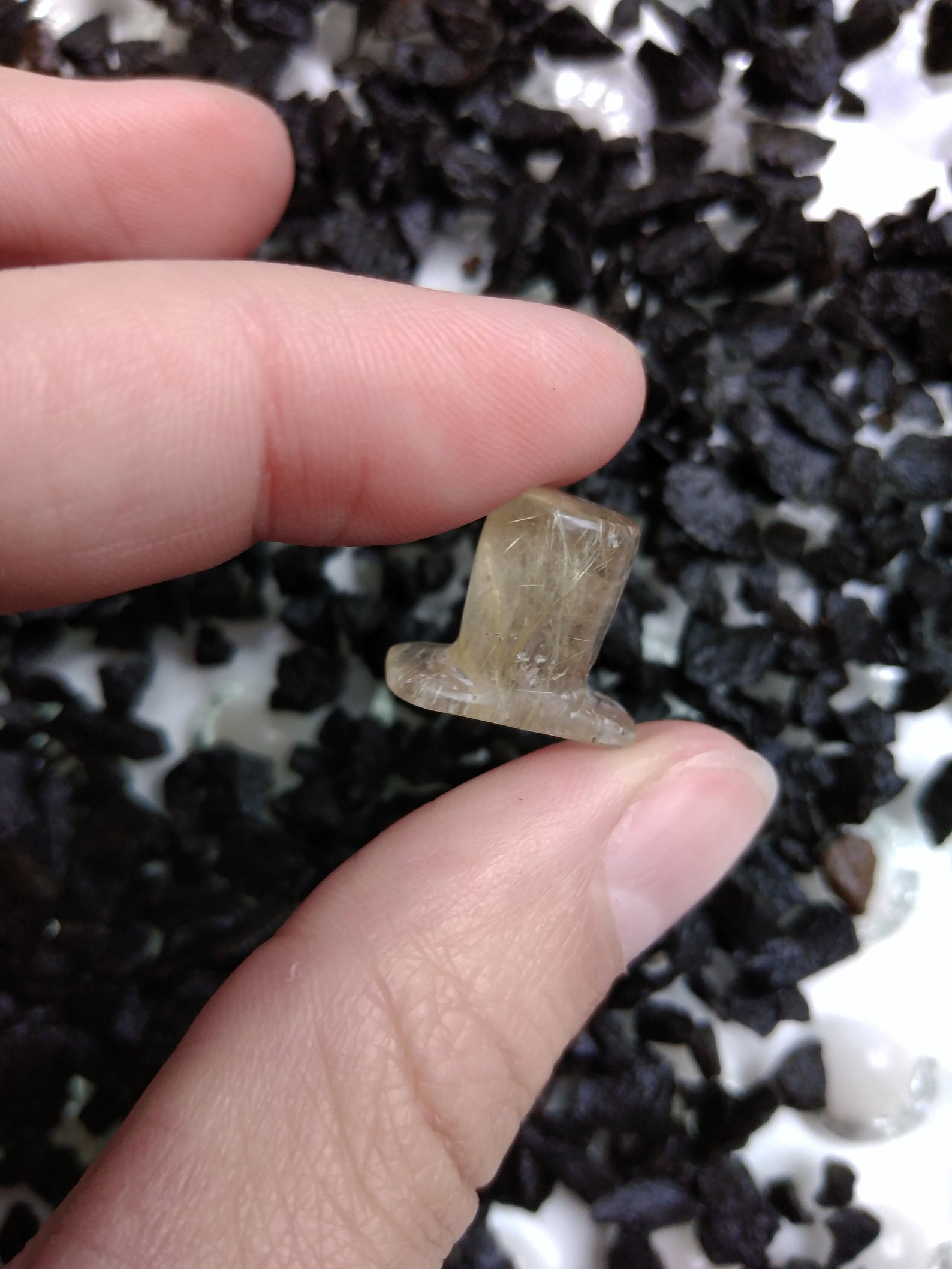 8 mm rutile quartz labret plug Lip plug For Stretched Lip | Etsy