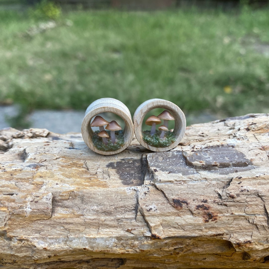 Mushroom Gauges. Ear Tunnels. Forest Plugs. 1/2'', 9/16'', 5/8'', 3/4 ...