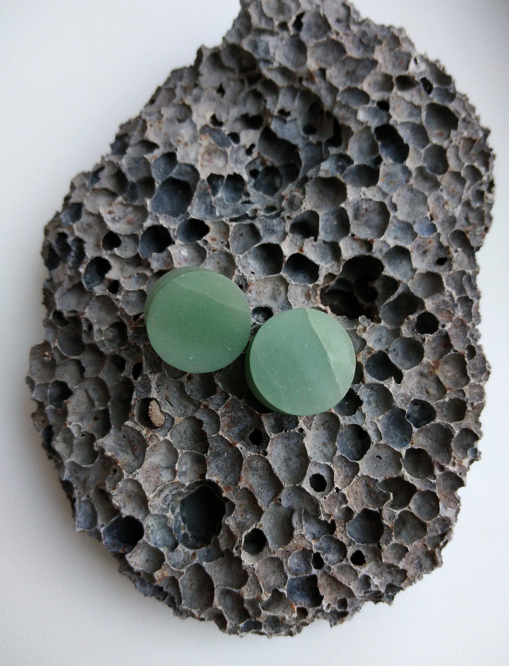 Double-sided Amazonite Stone Plugs. Double Flared Plugs. | Etsy