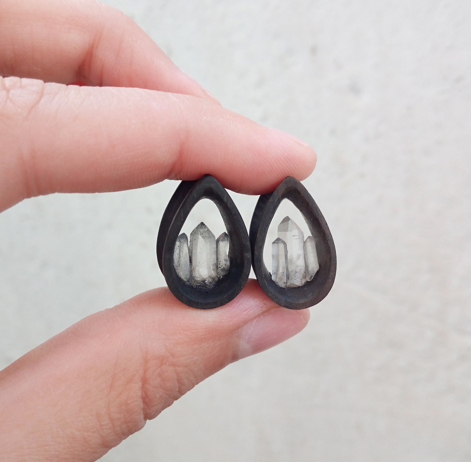 Crystal Plugs Transparent Plugs Wood Plugs Organic Plugs - Etsy