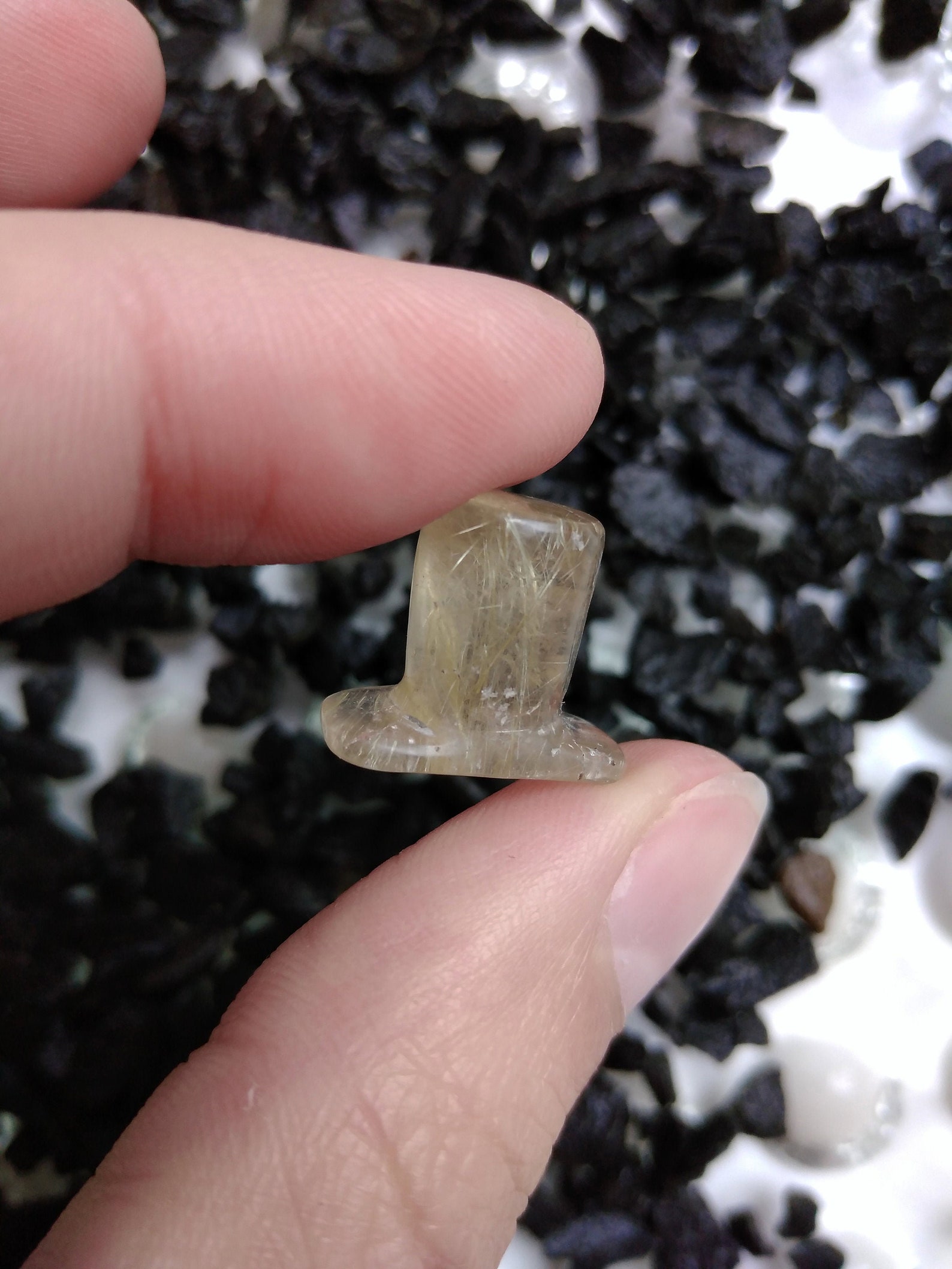 8 mm rutile quartz labret plug Lip plug For Stretched Lip | Etsy