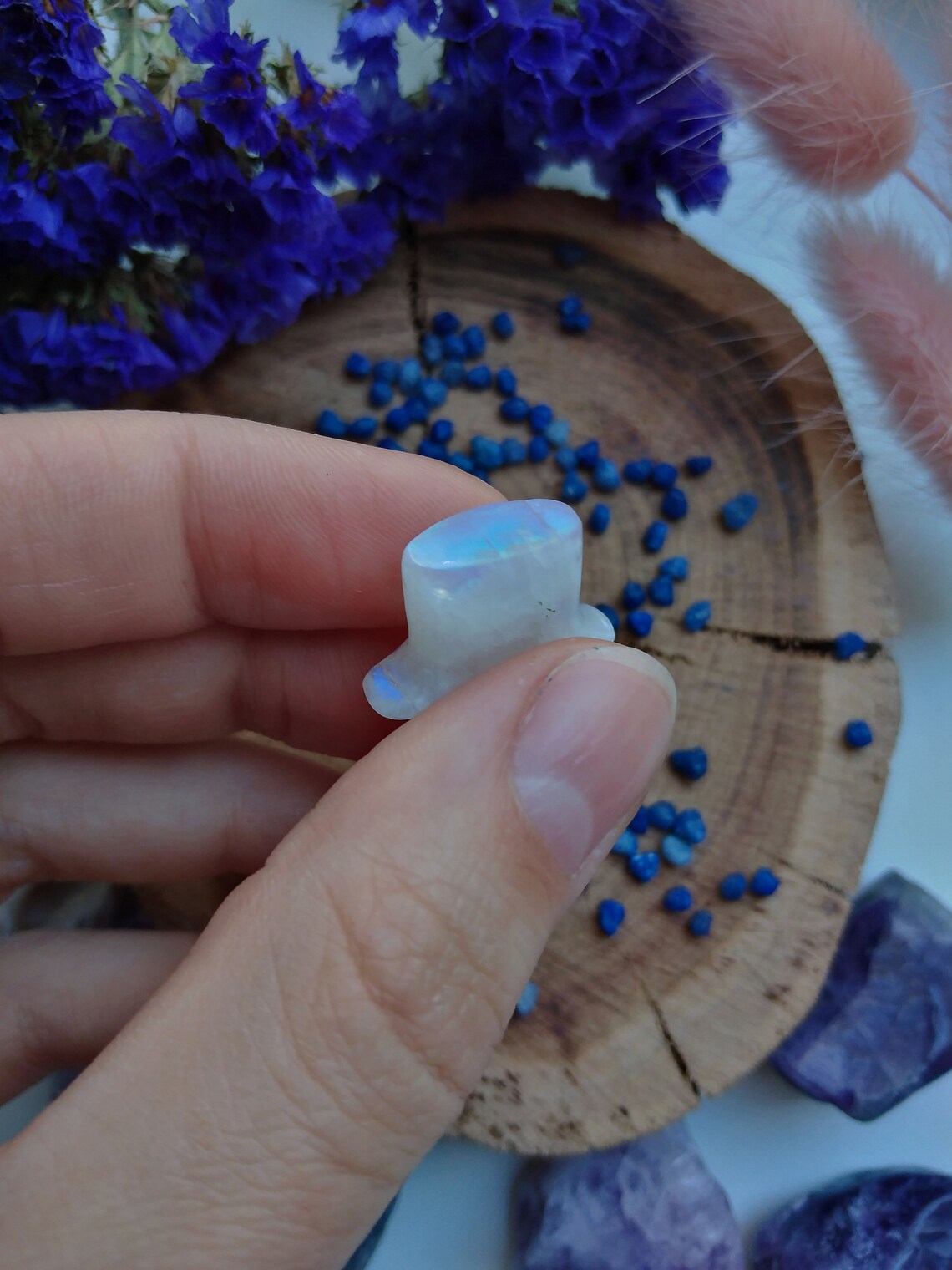 Oval moonstone labret plug. Lip plug. For Stretched Lip. Plug | Etsy