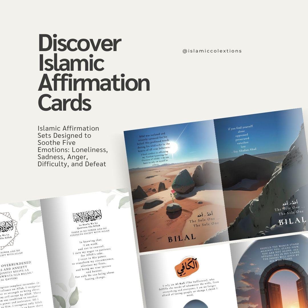 Islamic Hardship Affirmation Cards 5 Themed Sets Islamic Reflections ...
