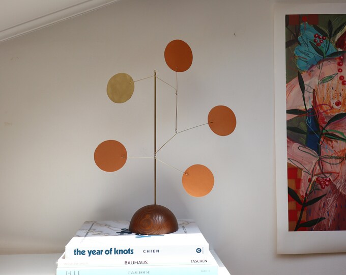 Orange Black Half Circle Stabile Mobile Table Desk Top Kinetic ...