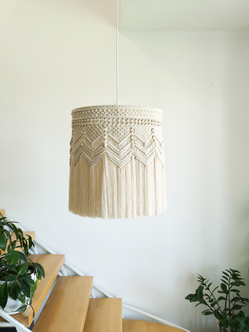 Macrame Chandelier / Modern Macrame Lamp Shade / Macrame - Etsy UK
