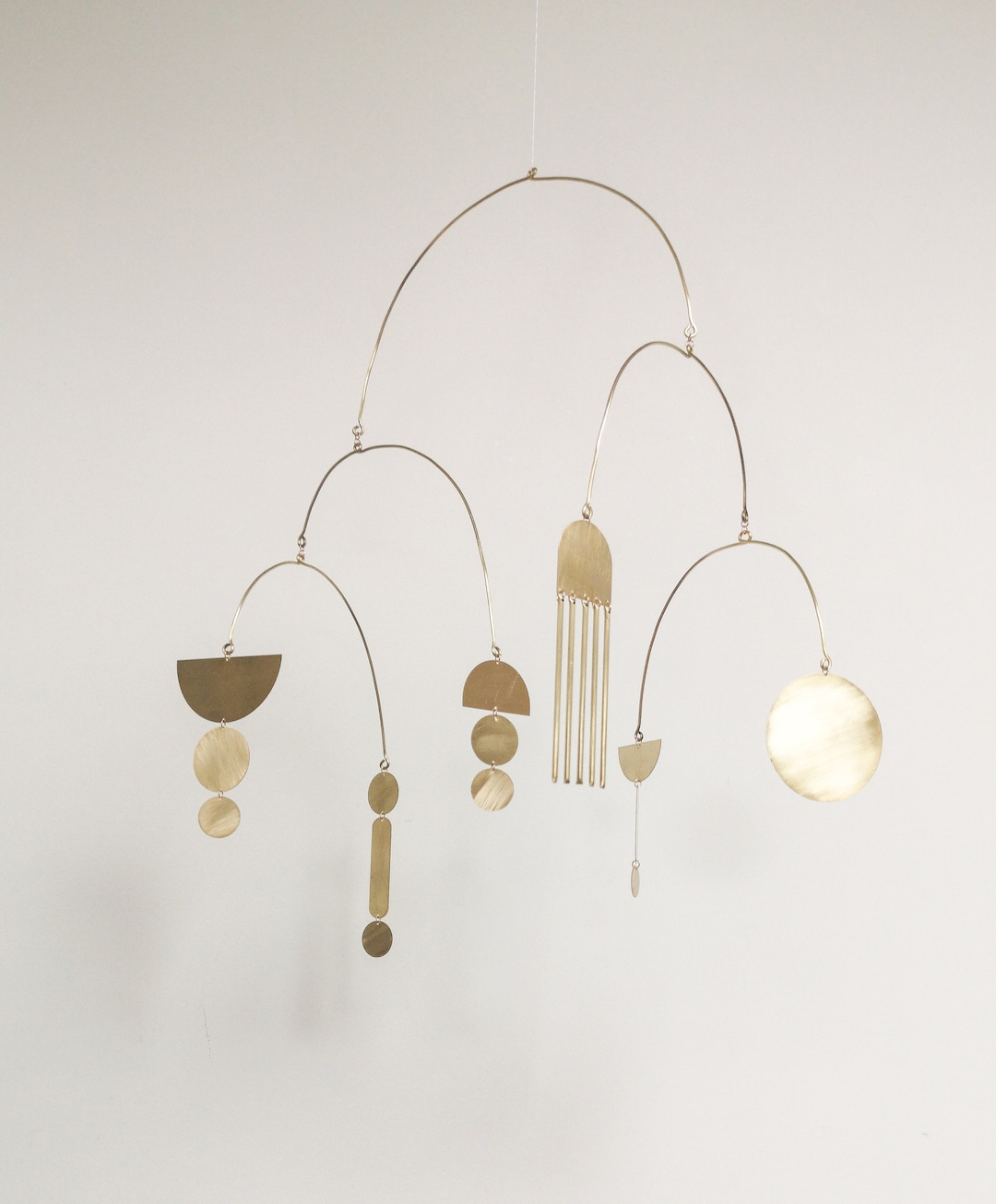 Modern Kinetic Brass Mobile. Hanging Gold Sculpture. Adult Baby Mobile ...