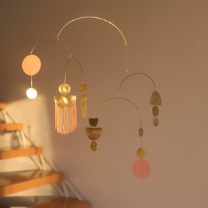 Kinetic Brass Mobile. Mid-century Modern Hanging Sculpture. Adult ...