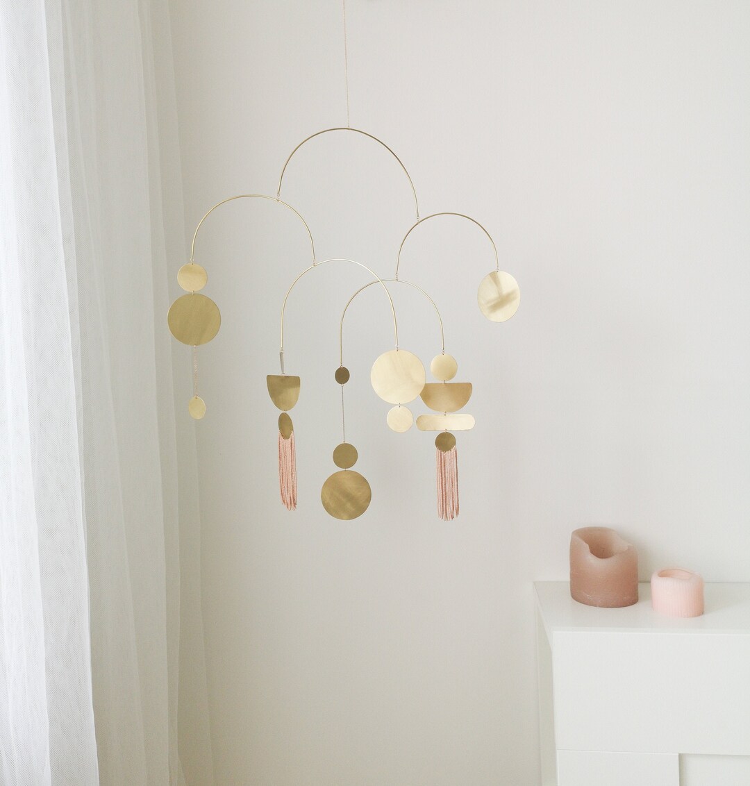 Modernes kinetisches Mobile aus Messing. Hängende Skulptur aus - Etsy.de