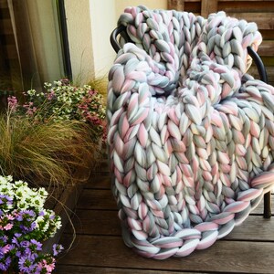 Terracotta Blanket, Chunky Knit Blanket, Terracotta Throw Blanket ...