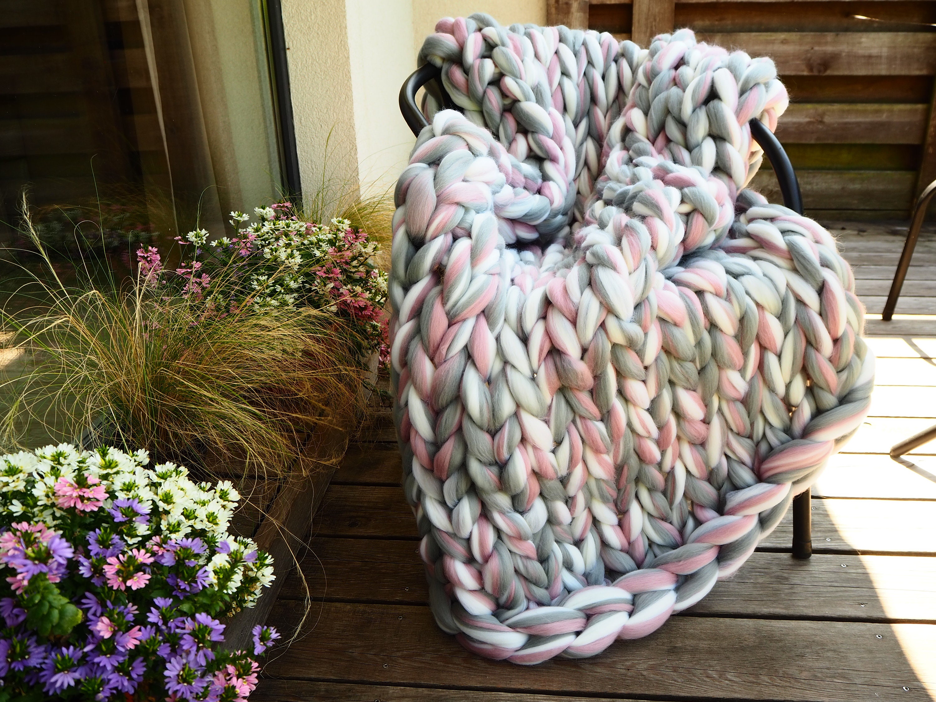 Terracotta Blanket, Chunky Knit Blanket, Terracotta Throw Blanket ...