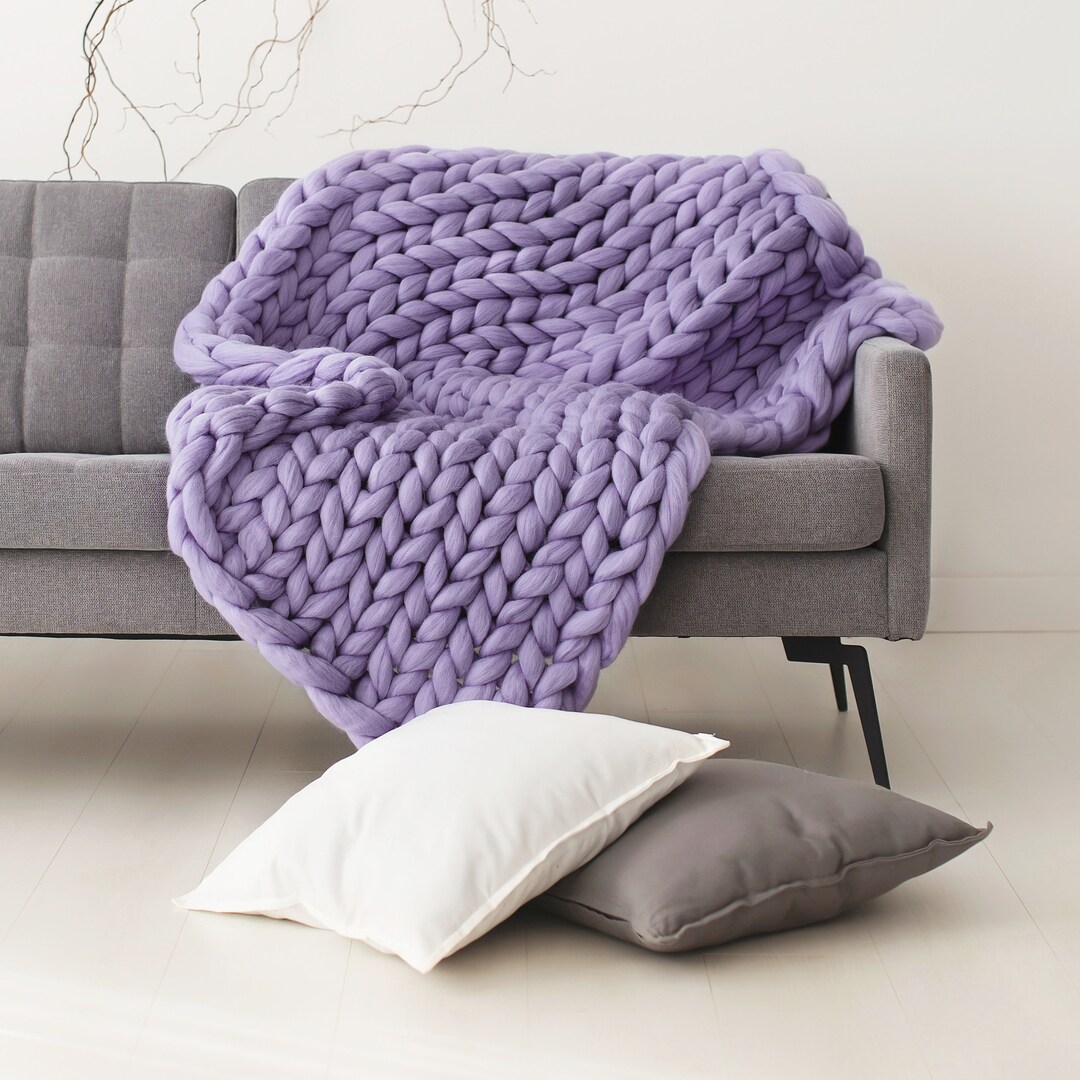 Purple Throw Blanket, Purple Blanket, Lilac Throw, Lilac Throw Blanket ...
