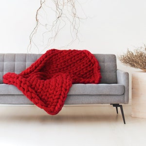 Navy Blanket, Chunky Knit Blanket, Navy Throw Blanket Chunky Wool ...