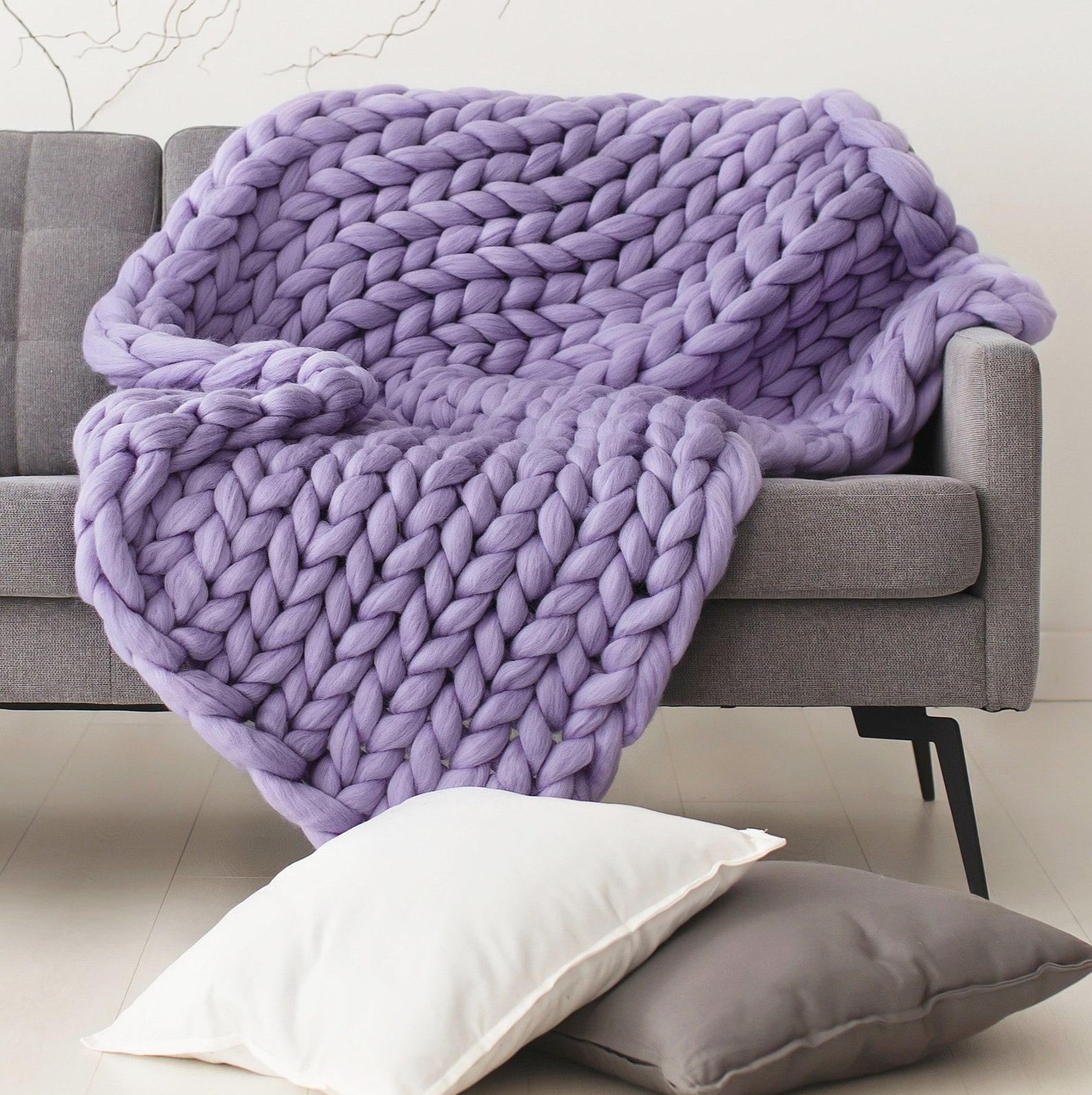 Terracotta Blanket, Chunky Knit Blanket, Terracotta Throw Blanket ...