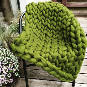Terracotta Blanket, Chunky Knit Blanket, Terracotta Throw Blanket ...