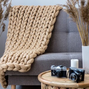 Rust Throw Blanket Chunky Knit Blanket Terracotta Boho Throw - Etsy