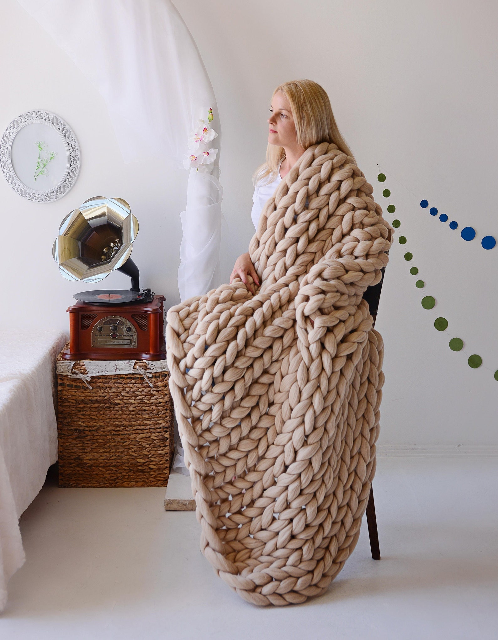 Lilac Throw Blanket Chunky Knit Blankets Purple Throws - Etsy