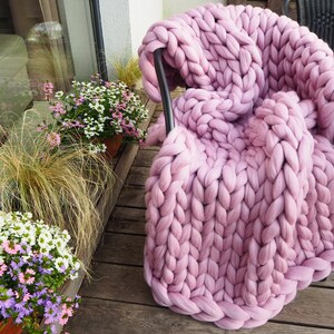 Terracotta Blanket, Chunky Knit Blanket, Terracotta Throw Blanket ...