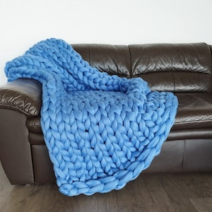 Lilac Throw Blanket, Chunky Knit Blankets Purple Throws, Violet Blanket ...