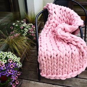 Navy Blanket, Chunky Knit Blanket, Navy Throw Blanket Chunky Wool ...