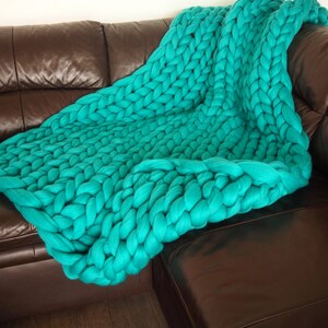 Rust Throw Blanket Chunky Knit Blanket Terracotta Boho Throw - Etsy