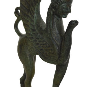 Sphinx Mini Sculpture Ancient Greek Bronze Statue Guardian of Sacred ...