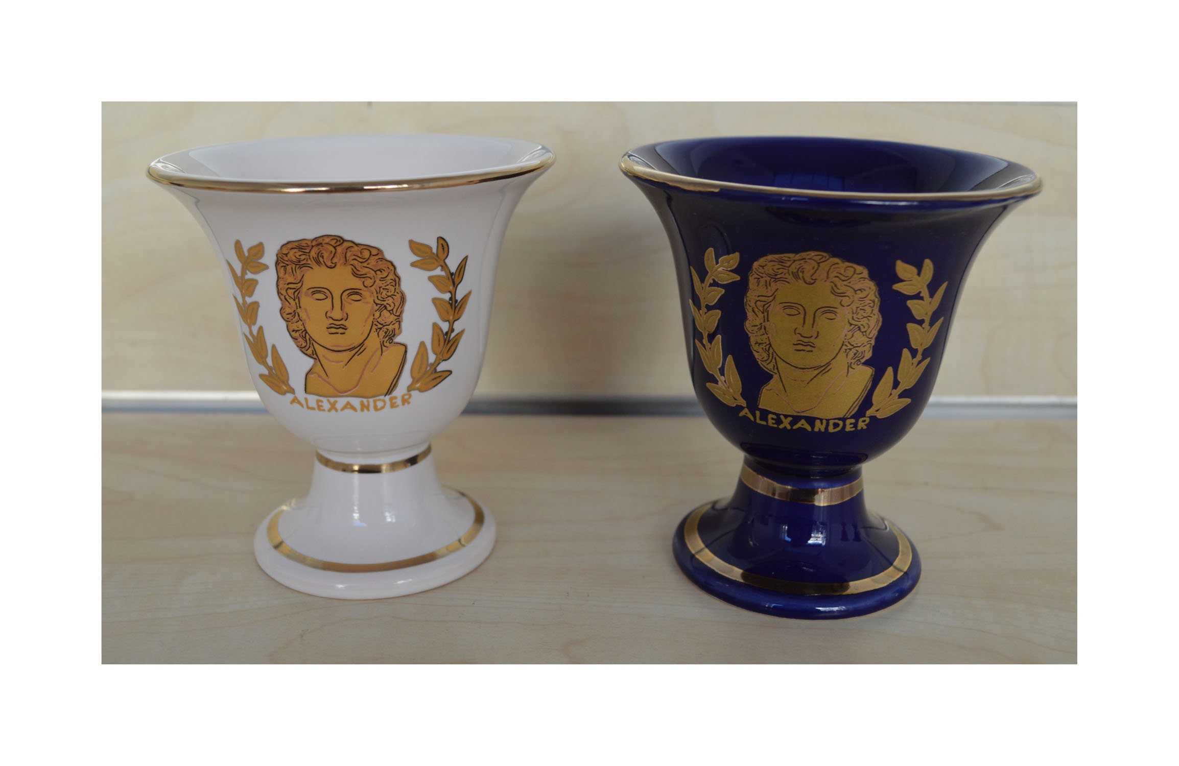 Pythagoras Cup Alexander the Great Two Quality Cups White Blue | Etsy