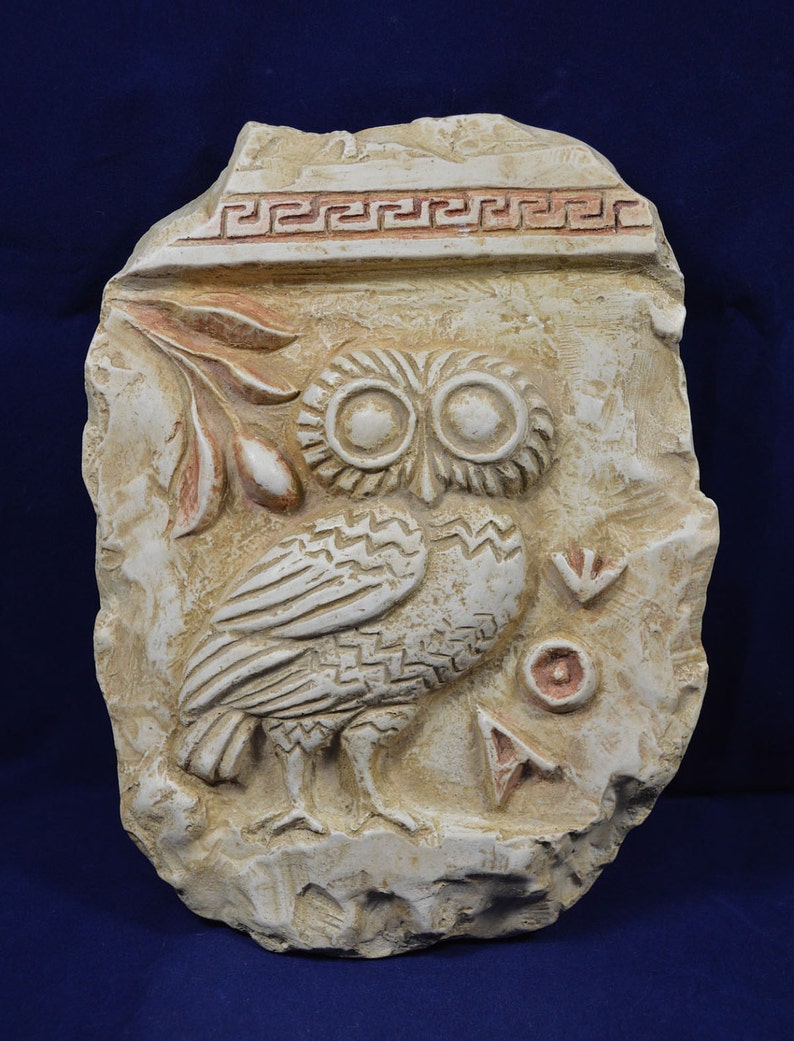 Owl Relief Ancient Greek Symbol of Wisdom Owl Repousse | Etsy