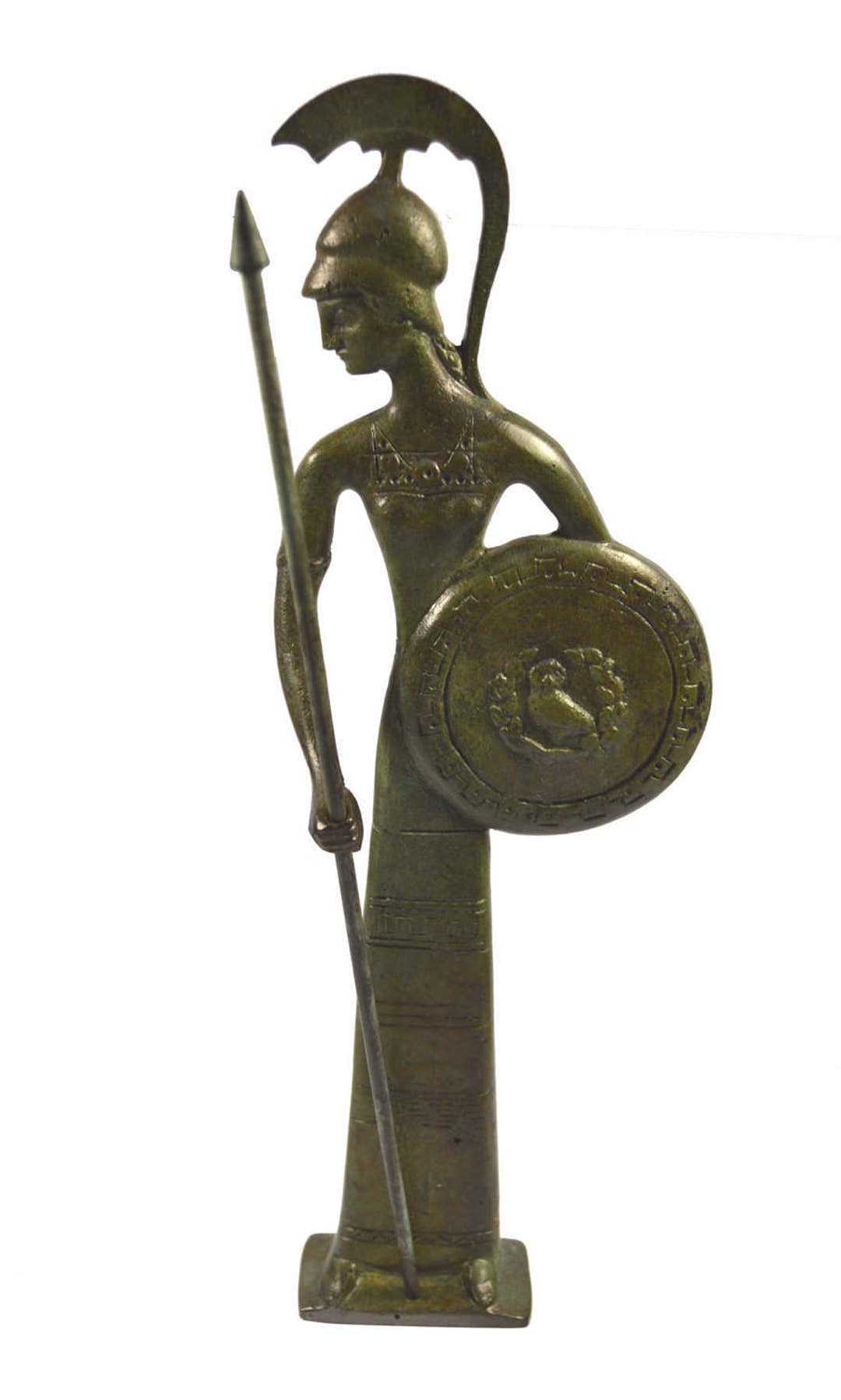 Escultura de Atenea Minerva bronce con lanza y escudo - Etsy España