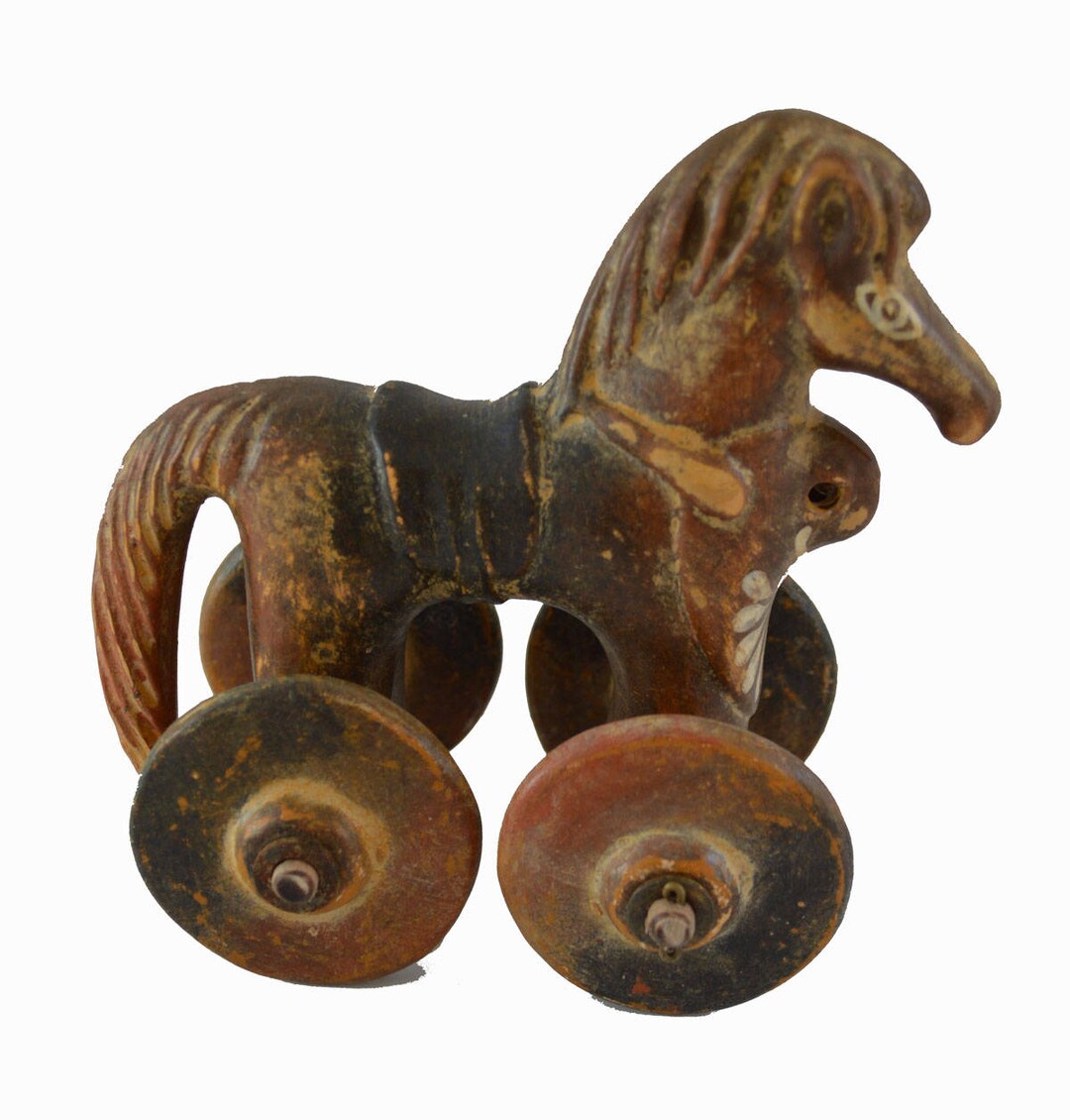 Horse Sculpture on Wheels Ancient Greek Artifact - Etsy