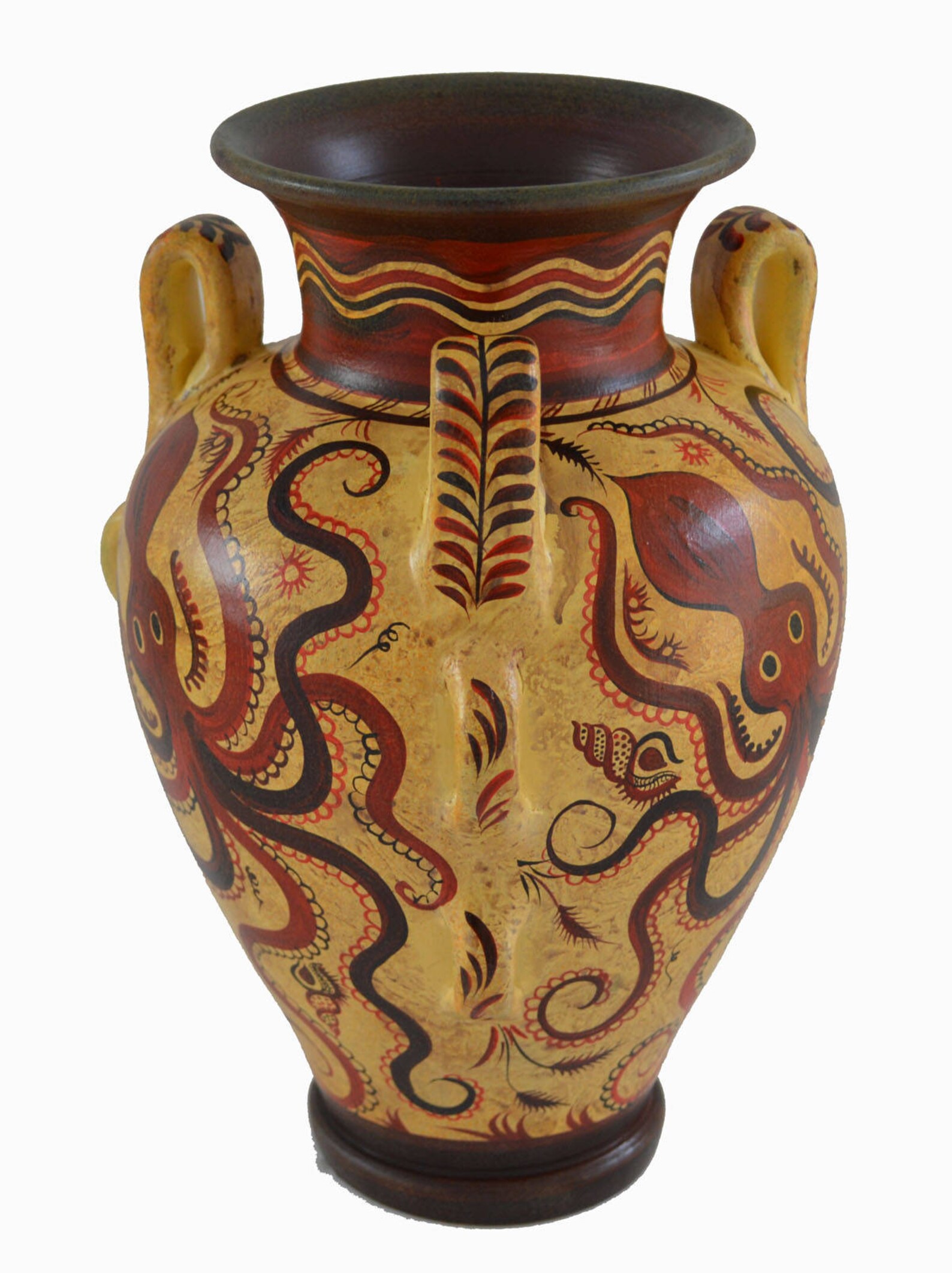 Minoan Pottery Amphora Vase Octopus Design Handmade in - Etsy