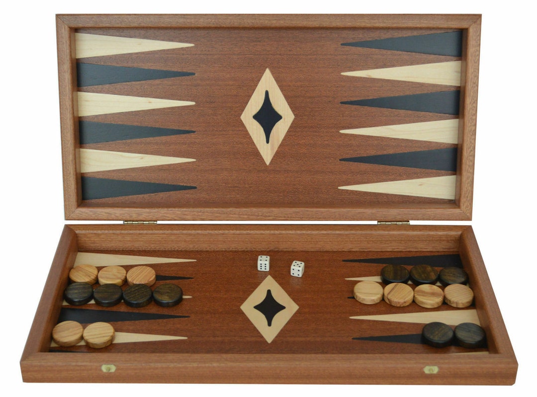 Backgammon tradicional hecho a mano de caoba de 15 Juego de ajedrez Sin ...