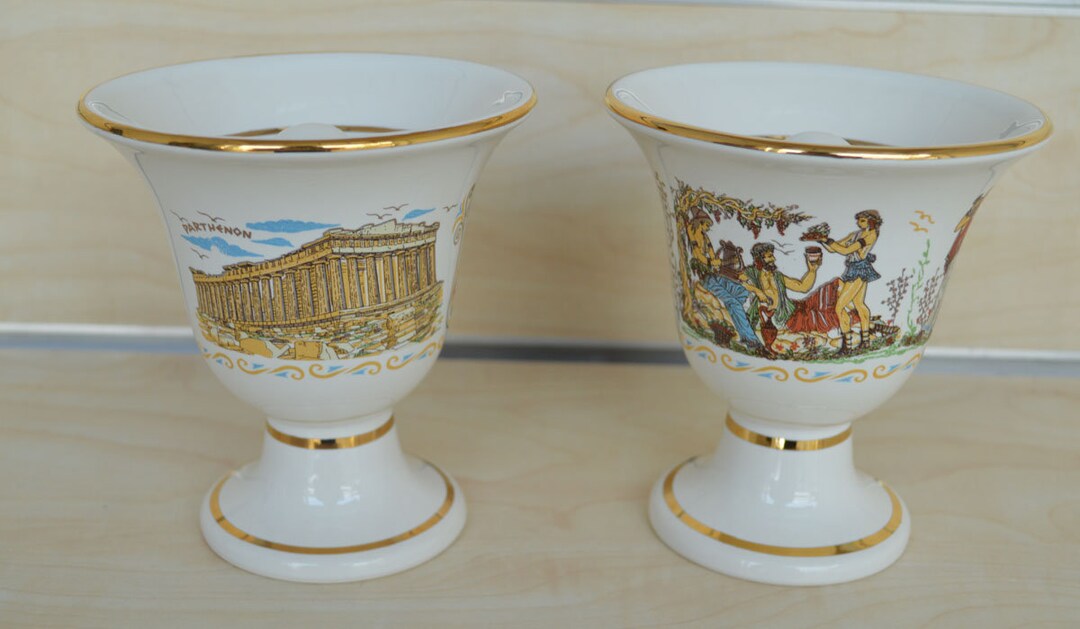 Pythagoras Cup Parthenon Dionysus White Two Quality Cups - Etsy