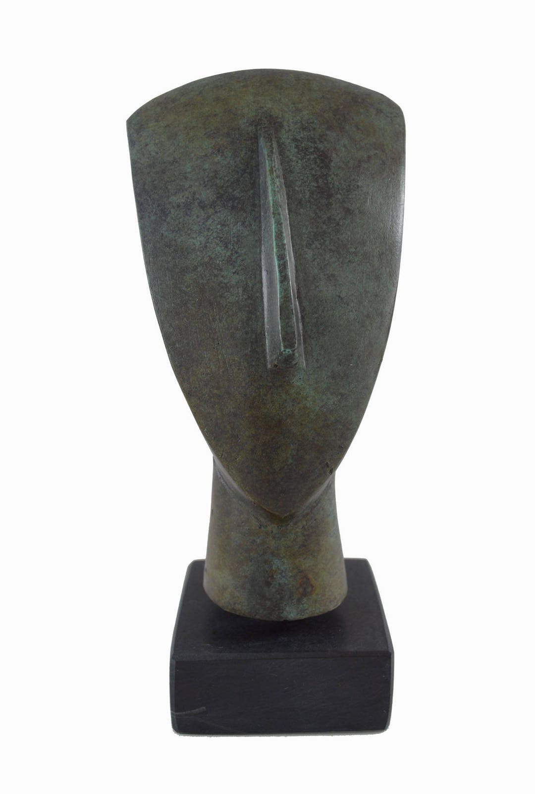 Cycladic Bronze Head Ancient Greek Reproduction Sculpture on Marble - Etsy
