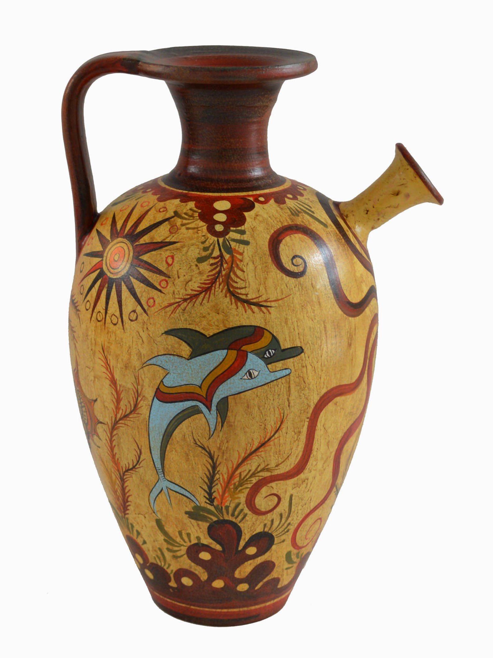 Minoan Art Pottery Amphora Vase Octopus Dolphins Ancient - Etsy
