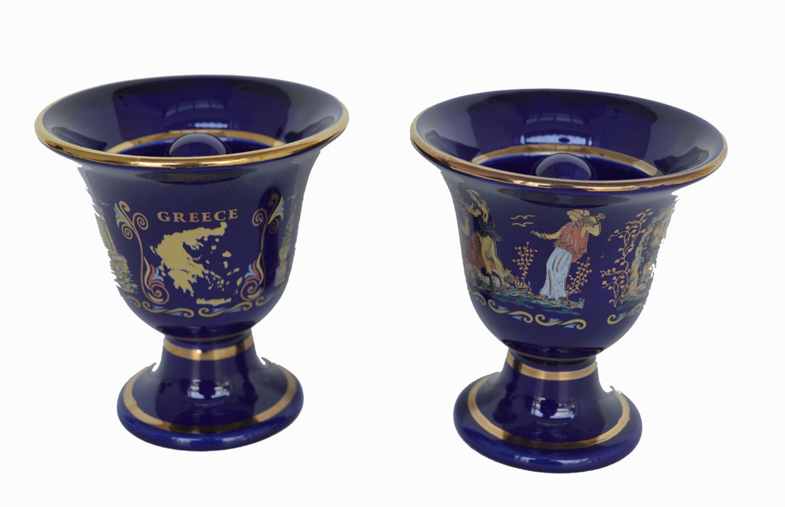 Pythagoras Cup Parthenon Dionysus Blue Two Quality Cups | Etsy
