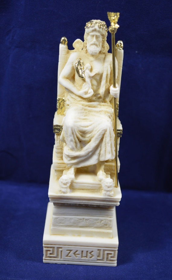 Zeus Sculpture Throne Statue Ancient Greek God King of All - Etsy