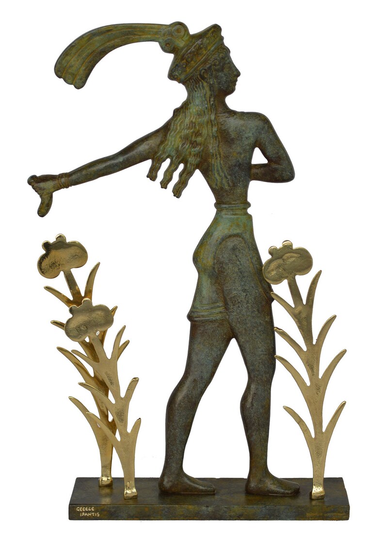 Prince of Knossos Bronze Sculpture Prince of the Lilies | Etsy