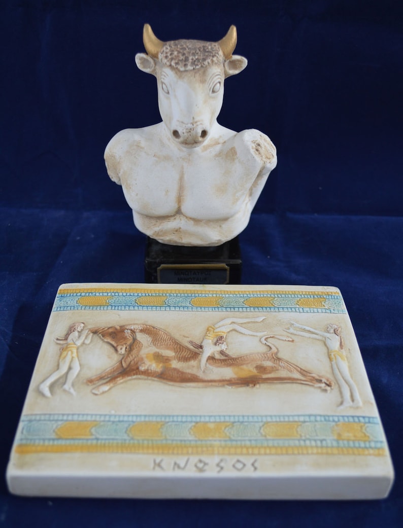 Minotaur Statue Bust part Man and Part Bull Plus - Etsy