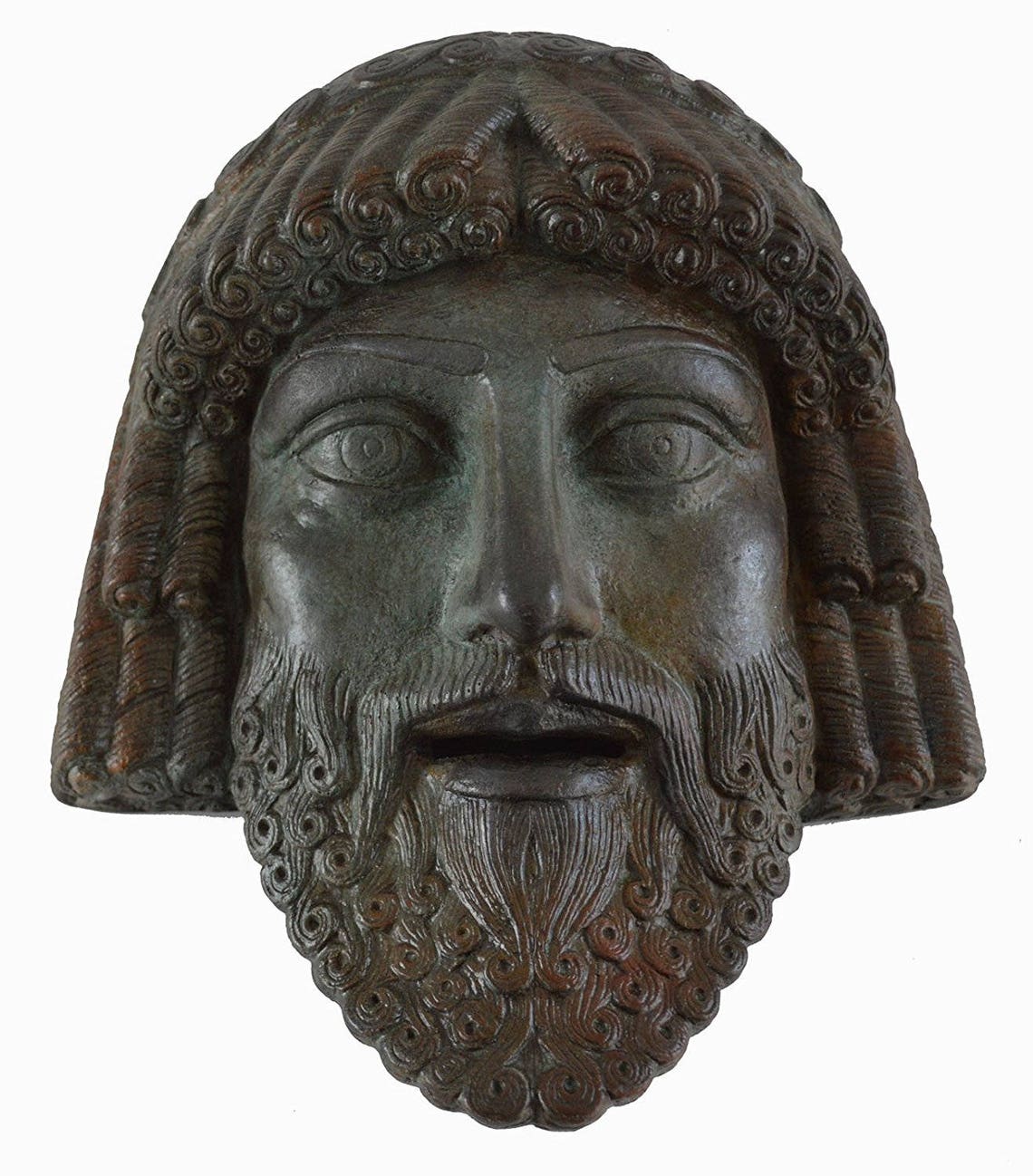 Zeus small mask with bronze color effect Ancient Greek | Etsy