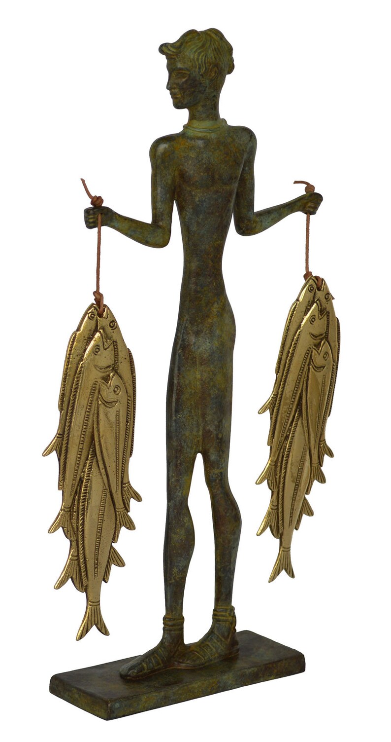 Minoan Fisherman Bronze Sculpture Santorini Thera Fresco - Etsy