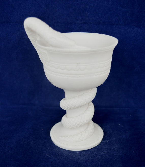 Asclepius Snake Carved Alabaster Cup Sculpture Artifact | Etsy