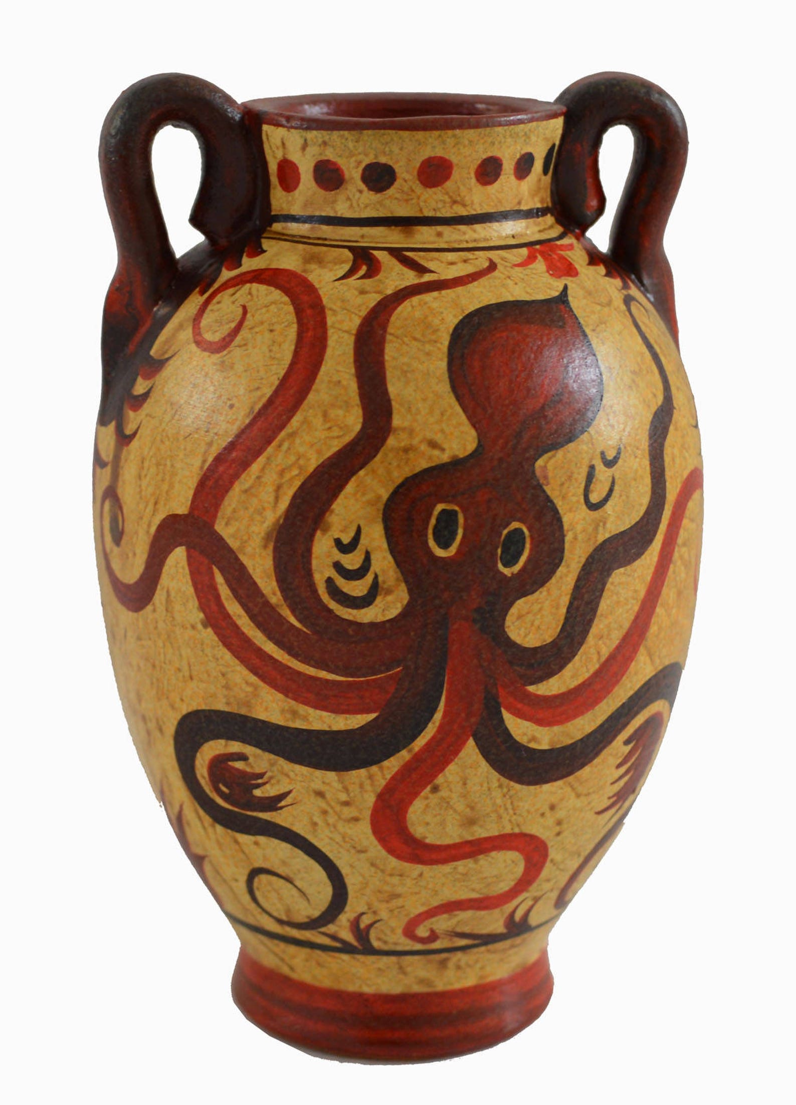 Minoan Art Pottery Mini Amphora Vase Octopus Ancient Crete - Etsy