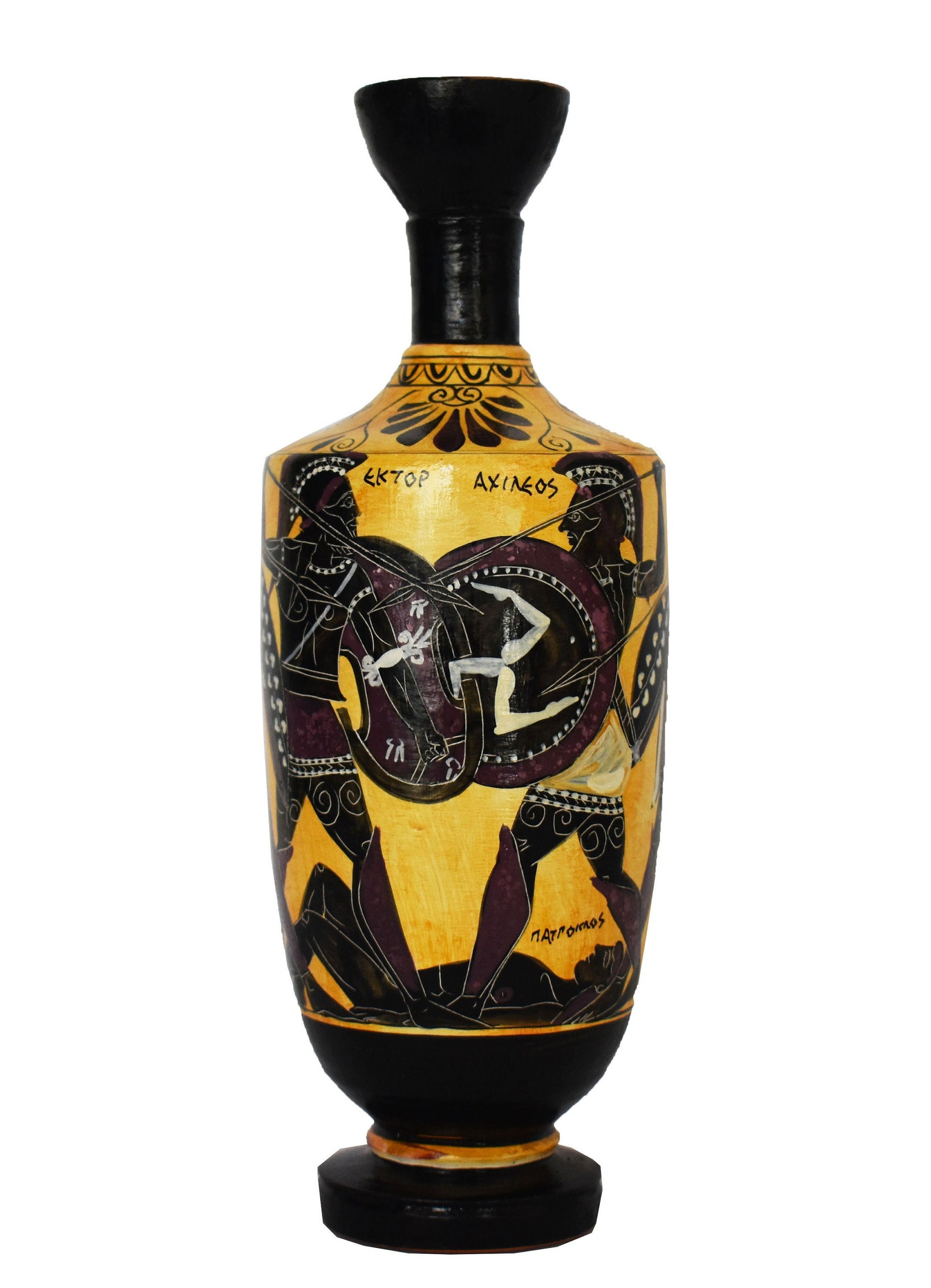 Trojan War Small Lekythos Vase Achilles Hector Menelaos - Etsy