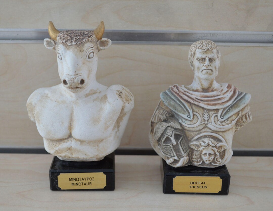Minotaur Theseus Sculpture Set Artifacts - Etsy